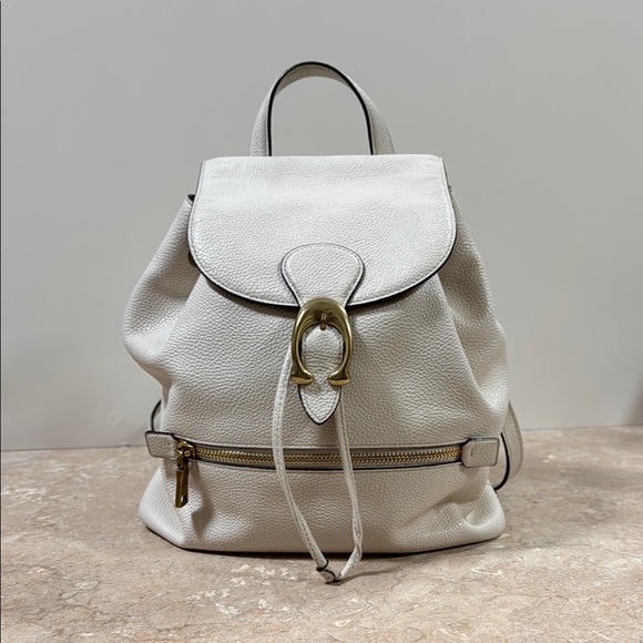 Coach | Bags | Coach Ivory Leather Backpack | Poshmark